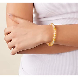 Alex and Ani Beaded Wrap Bracelet for Women, Seaglass Golden Beads, Flexible Wire, Shiny Gold Finish, Fits Most Wrists