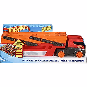 Hot Wheels MEGA Hauler with 6 Expandable Levels, Storage for Up to 50 1:64 Scale Toy Cars, Connects to Other Tracks