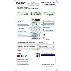 2 X Casio fx-115ES PLUS Engineering/Scientific Calculator