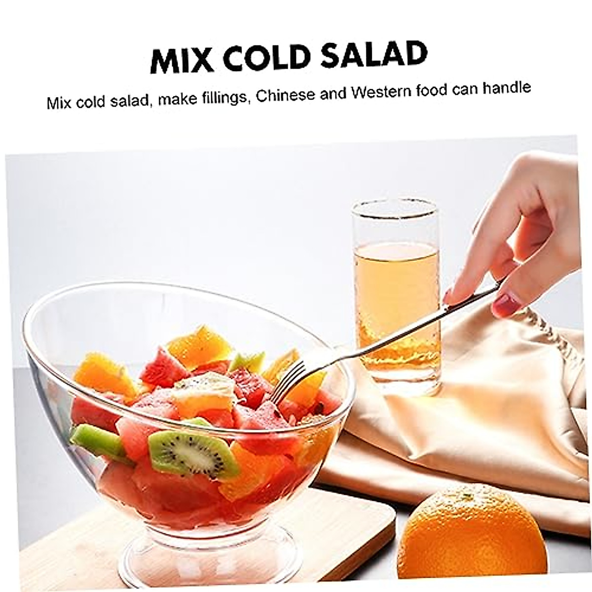 Garneck 3pcs Diagonal Salad Bowl glass bulk nuts mixed nuts clear dessert plates plastic soup bowls mixed veggies Delicate Trifle Bowl Multi-function Fruit Bowl Dessert Bowl pp food pasta