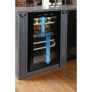 Haier Wine Cooler & Beverage Refrigerator | Mini Wine Fridge Complete With Dual-Zone Temperature Control, Triple-Pane Glass, Door Alarm & LED Interior Lighting | Fits 44 Wine Bottles | Black