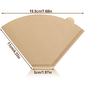 XINRUI 200 PCS #4 Cone Coffee Filter for Ninja Dual Brew Coffee Maker, Disposable 8-12 Cups Coffee Paper Filters Natural Brown Unbleached Coffee Filters for Pour Over and Drip Coffee Maker