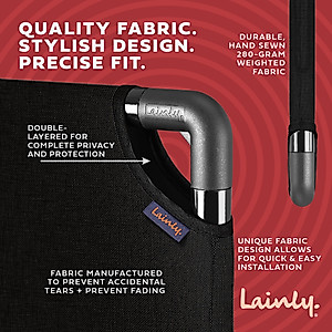 Lainly Rolling Room Divider Wall - Made in North America (6' L x 6' H, Black) Partition Room Dividers, Temporary Wall, Office Divider, Privacy Screen, Wall Divider & Room Divider Screen