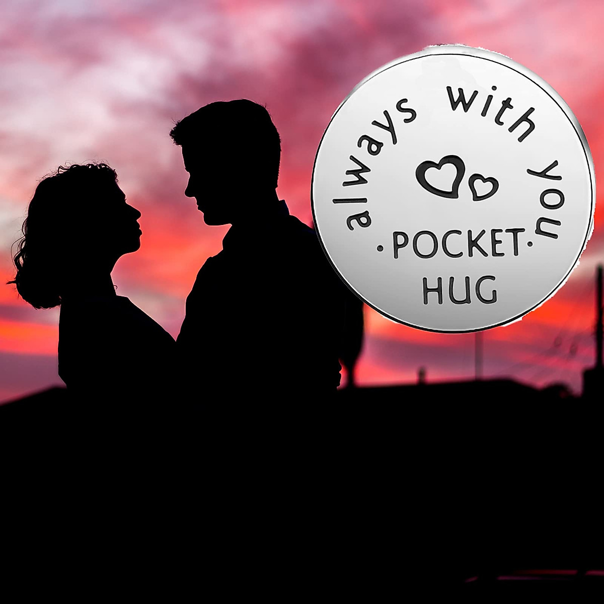 Generic Pocket Hug Token Gift A Love Token Love Charm Deployment Gift Military Gift(always with u)