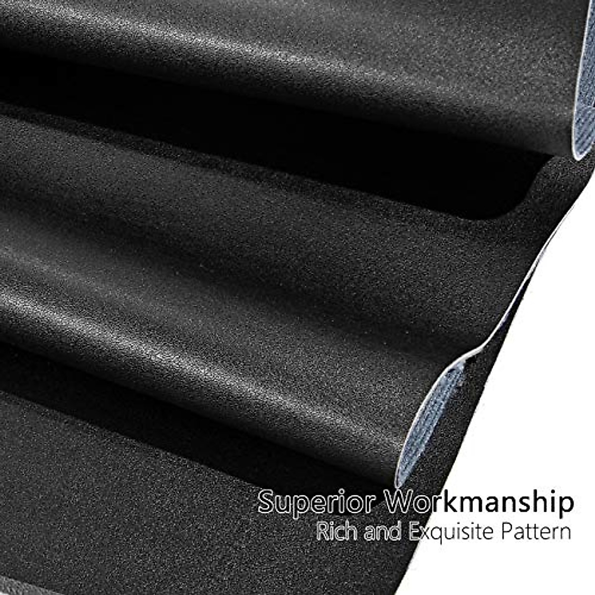 Yotache PU Fabric Leather 1 Yard 54" x 36", 1.25mm Thick Faux Synthetic Leather Material Sheets for Upholstery Crafts, DIY Sewings, Sofa, Handbag, Hair Bows Decorations, Black