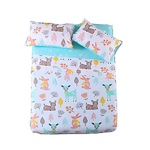 Queen Linens 100% Cotton Sheets Kids Twin Sheets for Kids Girls Boys Teens Deer (Full)