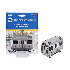 Daron MTA Subway Pullback Toy w/ Light & Sound TT3501 Grey