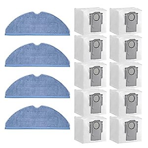 Home Times 14PCS Dust Bag and Mop Pads for Roborock Q7+/Q7Max+/Q7 MaxV Vacuum Docking
