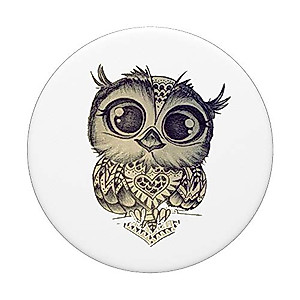 Sweet vintage owl looking you with full of love big eyes PopSockets PopGrip: Swappable Grip for Phones & Tablets