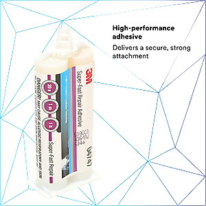 3M Super-Fast Repair Adhesive, 04747, Tranlucent Color,Two-Component, Semi-Rigid, Urethane Adhesive, 47.3 mL/1.6 fl oz Cartridge