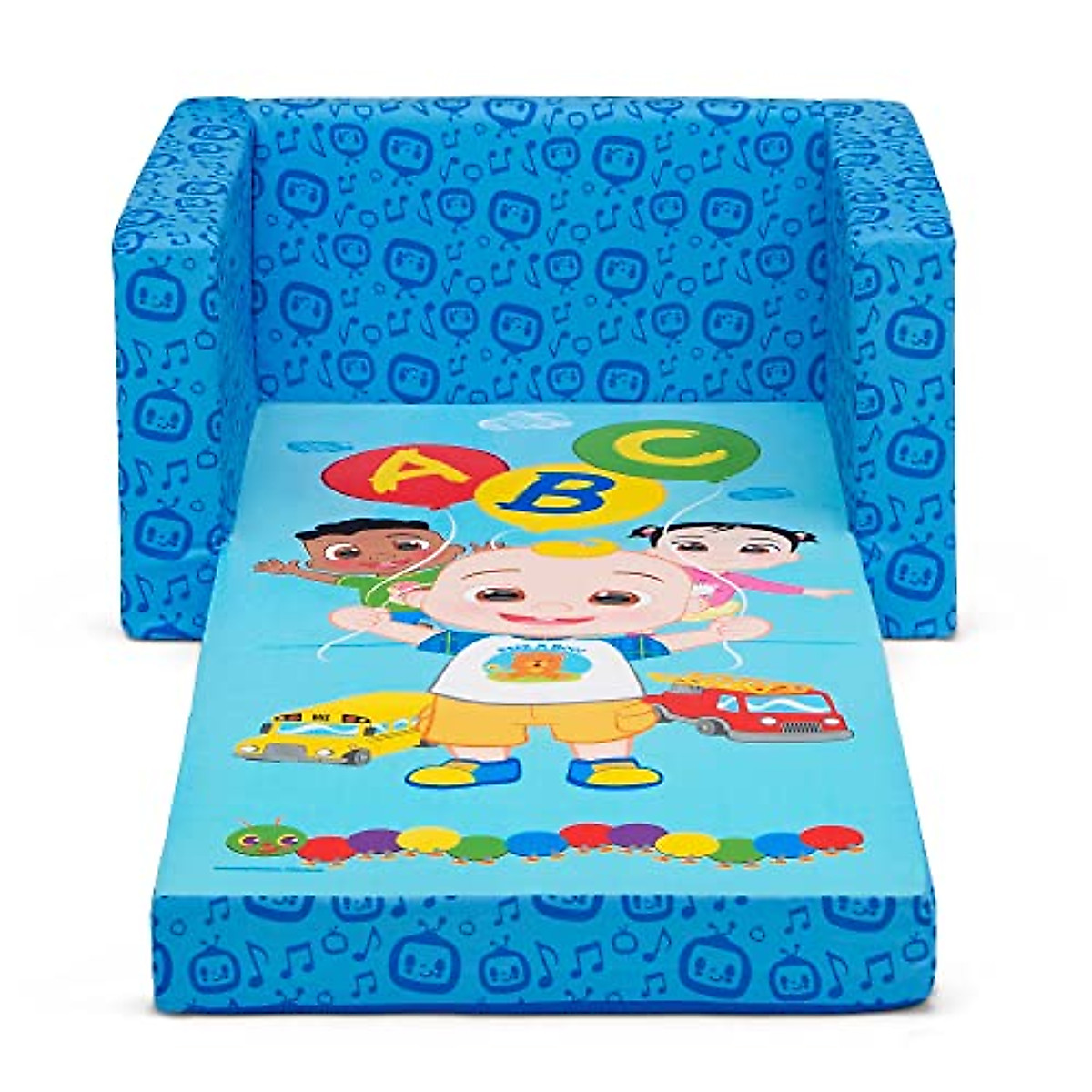 CoComelon Cozee Flip-Out Chair - 2-in-1 Convertible Sofa to Lounger for Kids by Delta Children