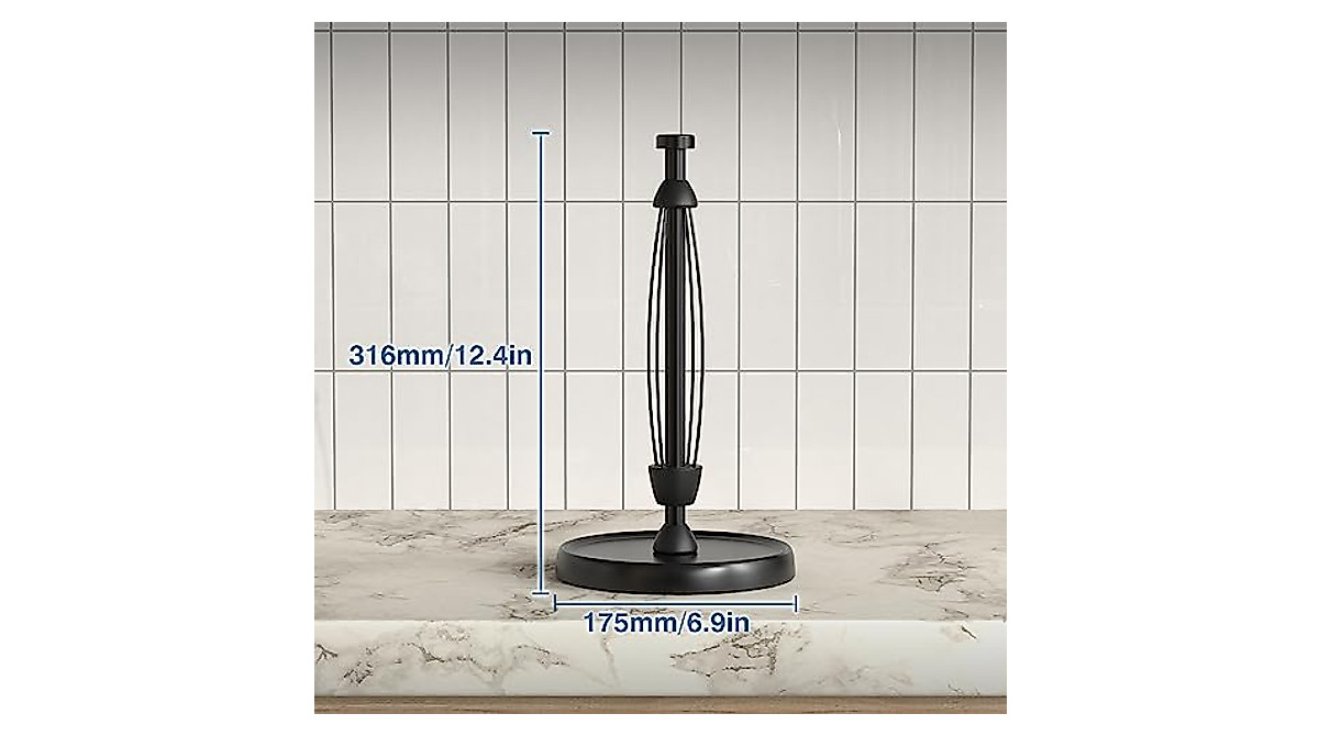 Swaitee Black Paper Towel Holder with One-Hand Tear Design