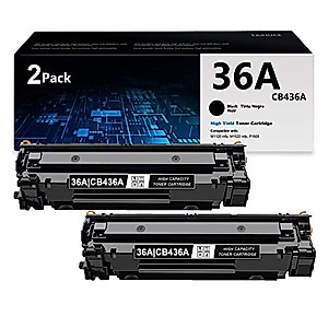 36A Black Toner Cartridge CB436A - Eaxiu 2Pack Compatible Replacement for HP 36A | CB436A M1522n MFP M1523nf MFP M1120 MFP P1505 P1505n Printer Ink, 36A CB436A Toner