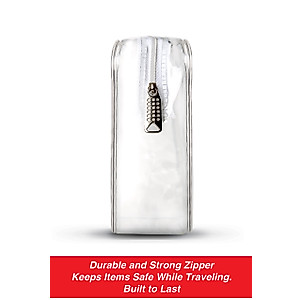 Cableinthebay TSA Approved Clear Travel Toiletry Bag-Quart Sized with Zipper-Airport Airline Compliant Bag/Bottles-Men's/Women's 3-1-1 Kit+Travel (1 PACK)