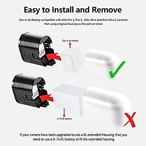 REYTRIC 2-Pack Rechargeable Batteries and LCD Dual Charger VMA5400 Compatible with Arlo Ultra, Ultra 2, Arlo Pro 3, Pro 4, Pro 5 Camera VMC4040P 3.85V 4800mAh 18.48Wh A-4a