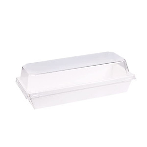 XIAOHONG 50 Pack Paper Charcuterie Boxes with Clear Lids, 7.5'' White Disposable Food Containers Sandwich Boxes Bakery Boxes for cake roll, Strawberries, Chocolate Covered Cookies, Hot Cocoa Bombs