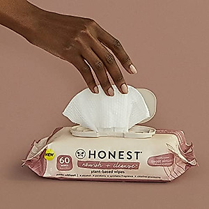 The Honest Company Nourish + Cleanse Benefit Wipes | Cleansing Multi-Tasking Wipes | 100% Plant-Based, Hypoallergenic | Sweet Almond, 60 Count