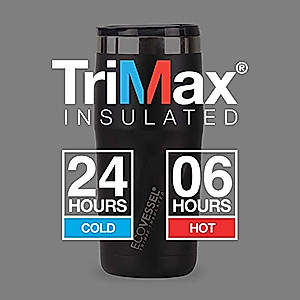 EcoVessel Metro TriMax Vacuum Insulated Stainless Steel Tumbler Cup/Coffee Travel Mug with BPA Free Slider Top - 16 oz Pint Glass - Silver Express