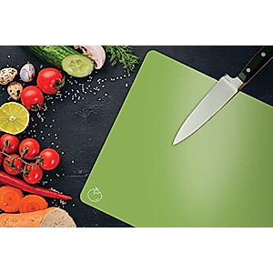 Extra Thick Flexible Plastic Cutting Board Mats, Set of 4, Color Coded with Food Icons, Waffle Back Grip Underside by Better Kitchen Products