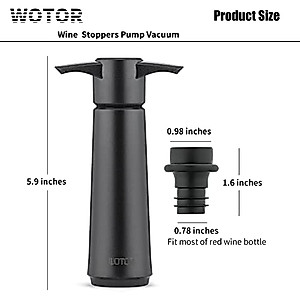 WOTOR Wine Saver Pump with 20 Vacuum Stoppers, Wine Stopper, Wine Preserver, Reusable Bottle Sealer Keeps Wine Fresh (Wine Pump + 20 stoppers)