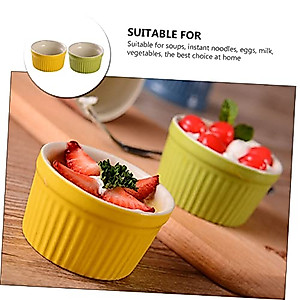 Balacoo 6 Pcs ceramic baking cup creme brulee ramekins porcelain ramekins Porcelain Dishes Oven Safe Round oven bowl Small Baking Bowl mini oven Kitchen Bowl breakfast bakeware ceramics