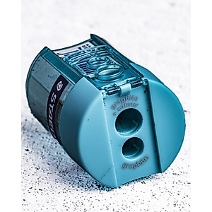 Wooden Lead Pencil By Staedtler Mars Lumograph - Pack of 12 Degrees in Practical Plastic Storage Box with Staedtler Tub Sharpener and Rasoplast Eraser