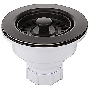 Houzer 190-9265 3.5" Drain Openings Sink Strainer, Matte Black