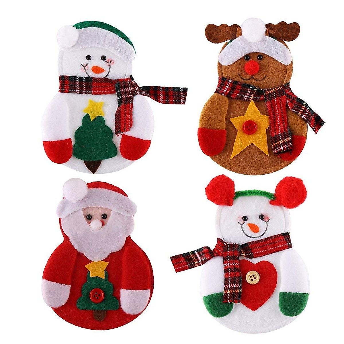 12 Pack Christmas Tableware Holders Suit, Messar Silverware Holders Pockets Pouches Set Flatware Holders Knife and Fork Cutlery Bags Kitchen Storage Tool for Christmas Party Table Decoration