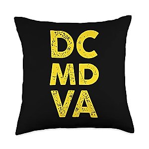 Washington D.C. DMV Native Throw Pillow, 18x18, Multicolor