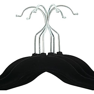 Pack of 30 Pant Hangers, 16.5 Inch Long Velvet Pant Hangers with Adjustable Clips, Heavy Duty, Non-Slip, Space Saving, 360° Swivel Hook