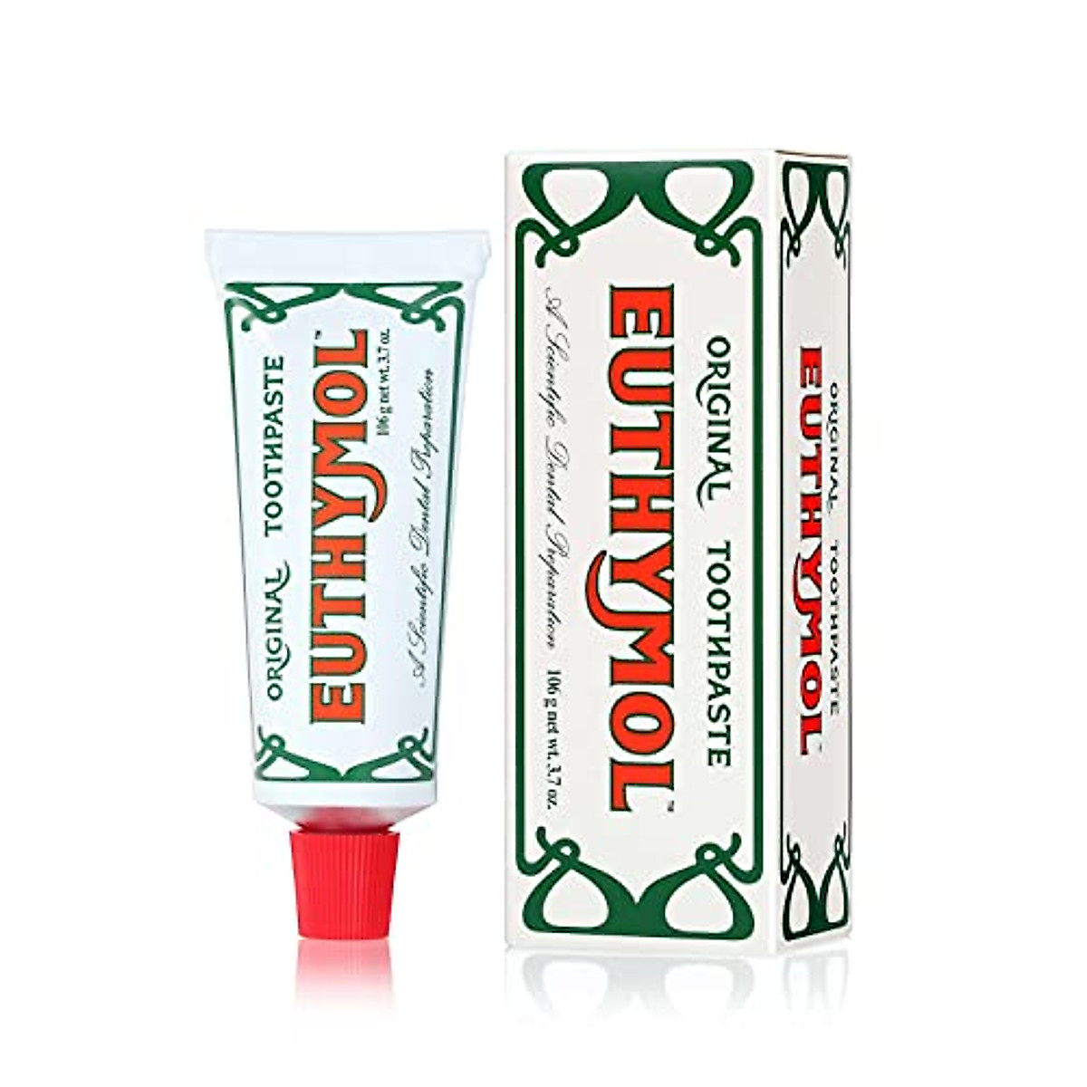 [Euthymol] Natural Flouride-Free Formula/Strong Mint Flavor for Fresh Breath, 3.7 oz | Classic Pink Toothpaste for Fresh Breath, Plaque & Tartar Remover | Travel Size Aluminum Recyclable Tube