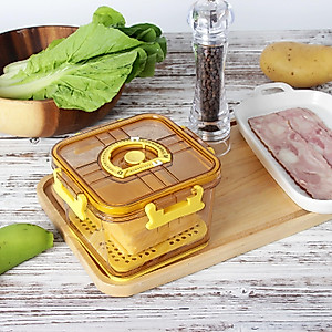 Sliced Cheese Container with Airtight Lid for Mini Fridge BPA-Free Kitchen Plastic Storage Deli Cheese Slices Stackable Store Date Record Function Keeps Cheese Fresh Longer (Yellow)