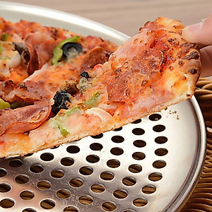 YARDWE Pizza Pan for Oven, 9 inch Nonstick Round Pizza Baking Sheet, Stainless Steel Pizza Pan with Holes, Nonstick Bakeware for Home Baking Kitchen Oven Restaurant (9 inch)