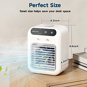 Portable Air Conditioners, Tusivo Cooling Fan Mini Air Conditioner with 2 Cool Mist & Speeds, Personal Air Conditioner Evaporative Air Cooler Fan Small AC Unit for Desk Bedroom Office Camping