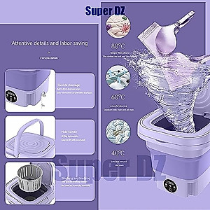 6.5L Portable Washing Machine, Foldable Mini Washer, 3 Modes Deep Cleaning, Low Noise Mini Washing Machine, Detachable Drain Basket for Baby Clothes, Underwear, Briefs Washing, Socks (Pink)