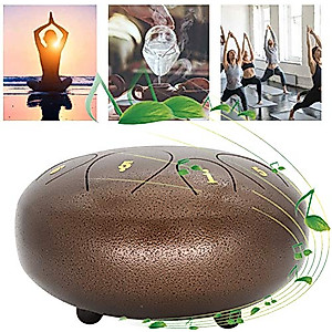 Steel Tongue Drum Tank Drum - Standard C Key 8 Notes 8 inches Pan Drum - Percussion Instrument with Drum Mallets -Handpan Drum with Bag, Music Book, Finger Picks for Camping, Meditation, or Yoga