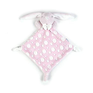 Tadpoles Plush Comfort Baby Security Blanket & Lovie 2PC Set, Pink Bubbles & Bunny Best Friend