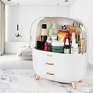 7Penn Large Makeup Organizer Box - Enclosed On Display Makeup Organizer Case with Cosmetic Storage Drawers