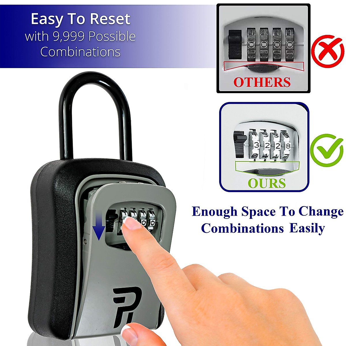 Key Lock Box for Outside - Realtor Lockbox for House Keys Outdoor - Combination Key Hiders to Hide a Key Safe Storage