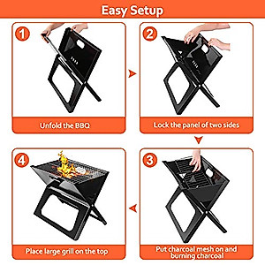 Portable grill charcoal Portable Charcoal Grill for camping Barbecue Grill Foldable Charcoal Grill Camping/Garden/Outdoor/Travel