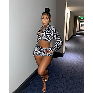 Fastkoala Women's Two Piece Outfits Casual Long Sleeve Shorts Pants Set Sweatsuits Jogging Tracksuit with Pockets Black1 S