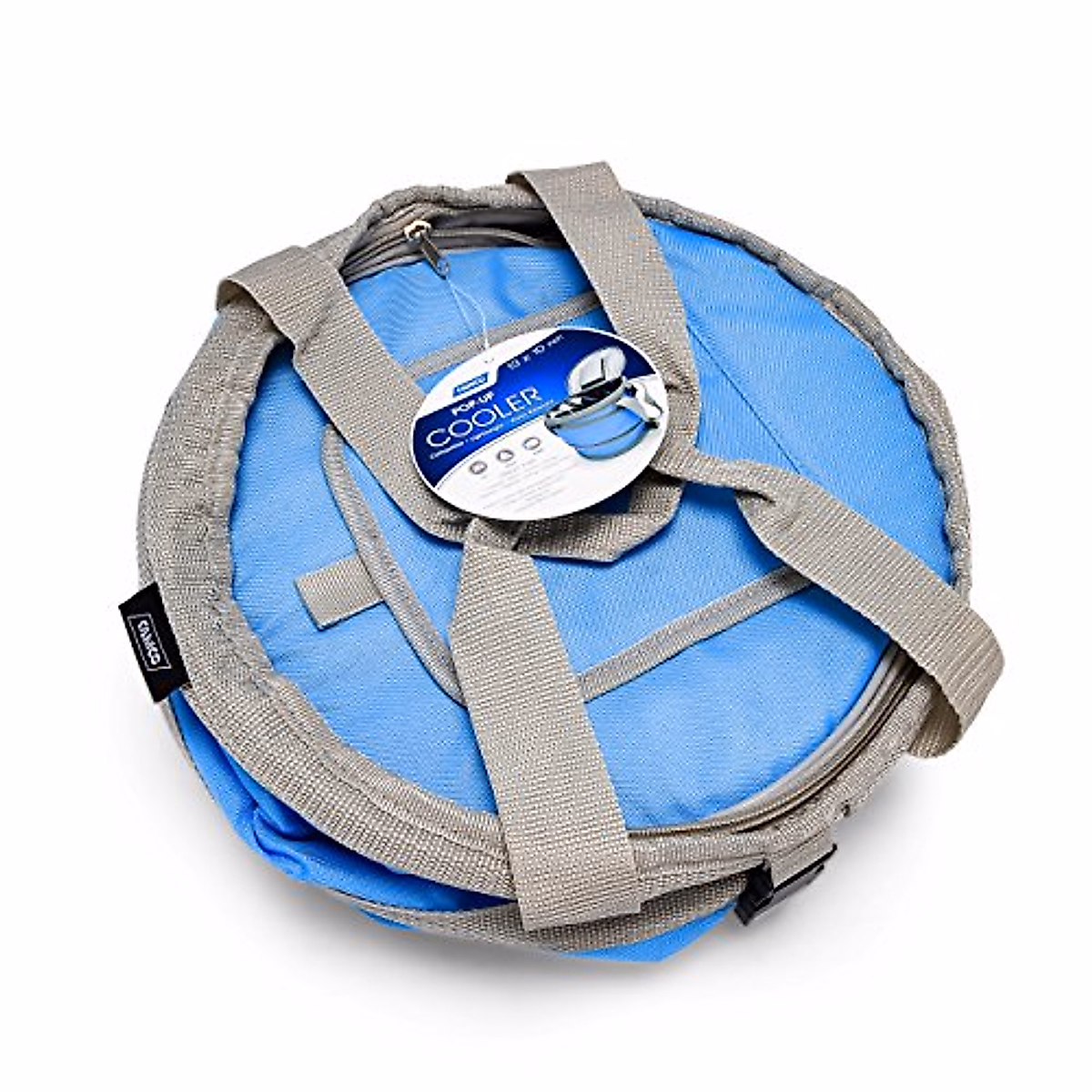 Camco Pop-Up Cooler | Lightweight, Waterproof and Insulated Pops Open for Use and Collapses Flat for Storage | Ideal for the Beach, Pool, Camping, Tailgating and Travel | Blue (51995)