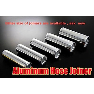 Autobahn88 Aluminum Alloy Hose Joiner Pipe, OD= 2.36" (60mm), L 3" (76mm), Glossy Polished, Includes 2 G-Clamps