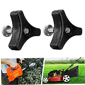 YaptheS Triangle Knob, Lawn Mower Screw Nut Triple Angle Handle Knob Nut Bolt Replacement Parts Black 2pcs, Garden Tool Accessories