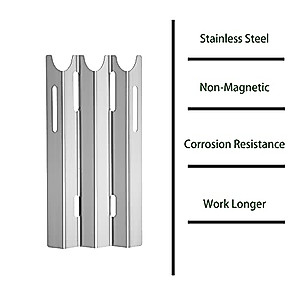 Damile Grill Heat Plates Heat Shield for Vermont Castings Grill 4 Burner CF9030, CF9050, VCS5005, VM400, Jenn Air Grill,Stainless Steel Tent Burner Cover Flame Tamer BBQ Gas Grill Replacement Parts