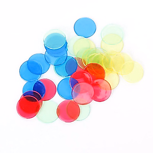 STOBOK Bingo Transparent Counters Bingo Counting Chips Markers Bingo Supplies Size 40Pcs (Light Green)
