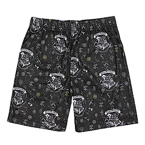 Harry Potter Boys Little Hogwarts Wizard Crest Pajama Short Set, Black 6/7
