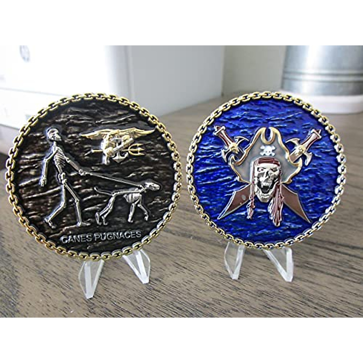 Set of Six Navy Seal Team Six Challenge Coins DEVGRU Squadrons Blue, Gold, Red, Silver, Grey & Black
