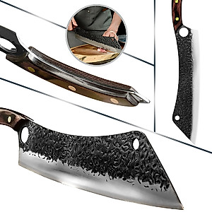 XYJ 12 Inch Extra Long Chef Knife Full Tang Razor Sharp Watermelon Slaughter Knives (Style3)