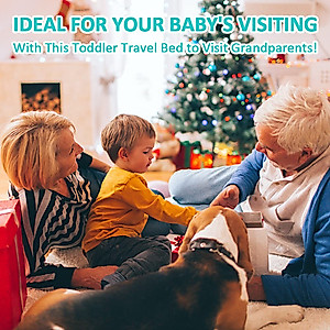 hufaut Inflatable Toddler Travel Bed - Portable Toddler Bed for Kids, Camping Air Mattress Blow up Toddler Bed with Sides, Air Bed Idea for Sleeping Indoor Road Trip Camping Sleepovers(Green)